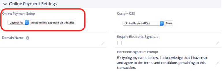 Online Payment Setup