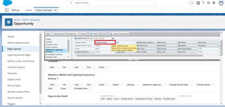 How to Expose Create Invoice Button in Opportunity – Lightning Experience